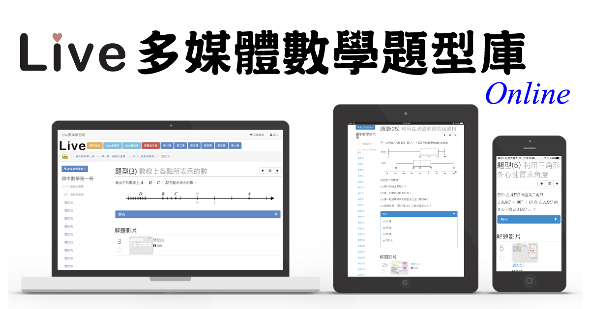 Live 多媒體數學精選題庫 Online 總目錄 - Live數學學習網